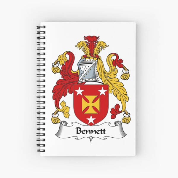 "Bennett Coat of Arms / Bennett Family Crest" Spiral Notebook for Sale ...