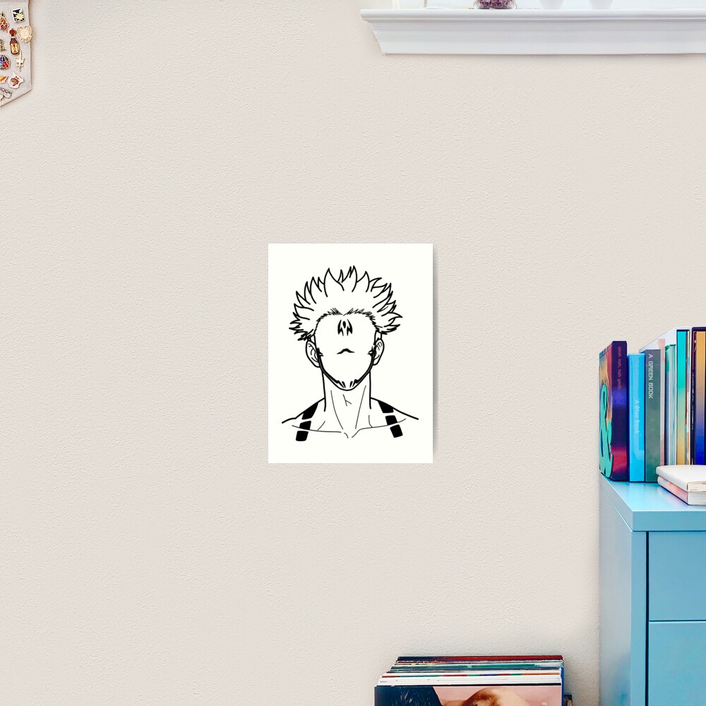 " Jujutsu Kaisen Sukuna Outline filed" Art Print by KingKDesings ...
