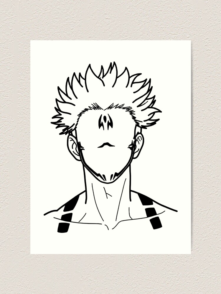 " Jujutsu Kaisen Sukuna Outline filed" Art Print by KingKDesings ...