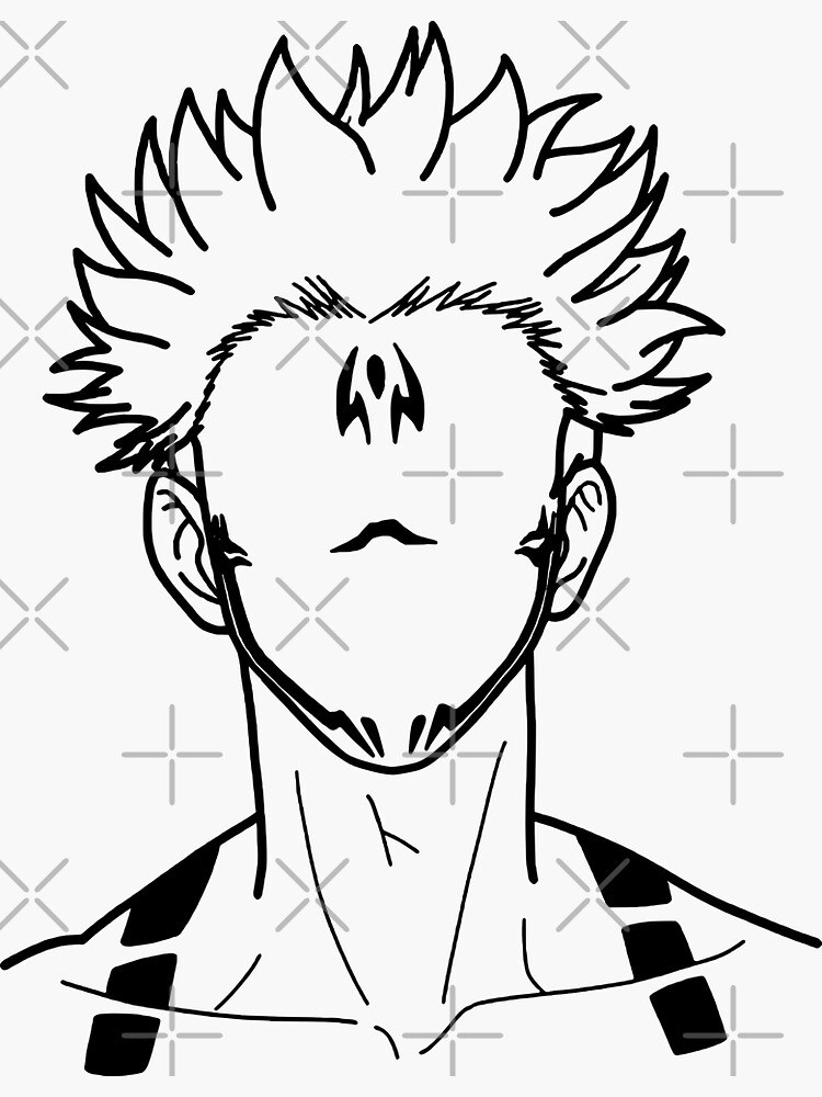 " Jujutsu Kaisen Sukuna Outline filed" Sticker for Sale by KingKDesings ...