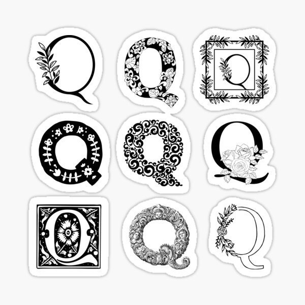 "Letter Q Sticker Pack" Sticker for Sale by M-Artie | Redbubble