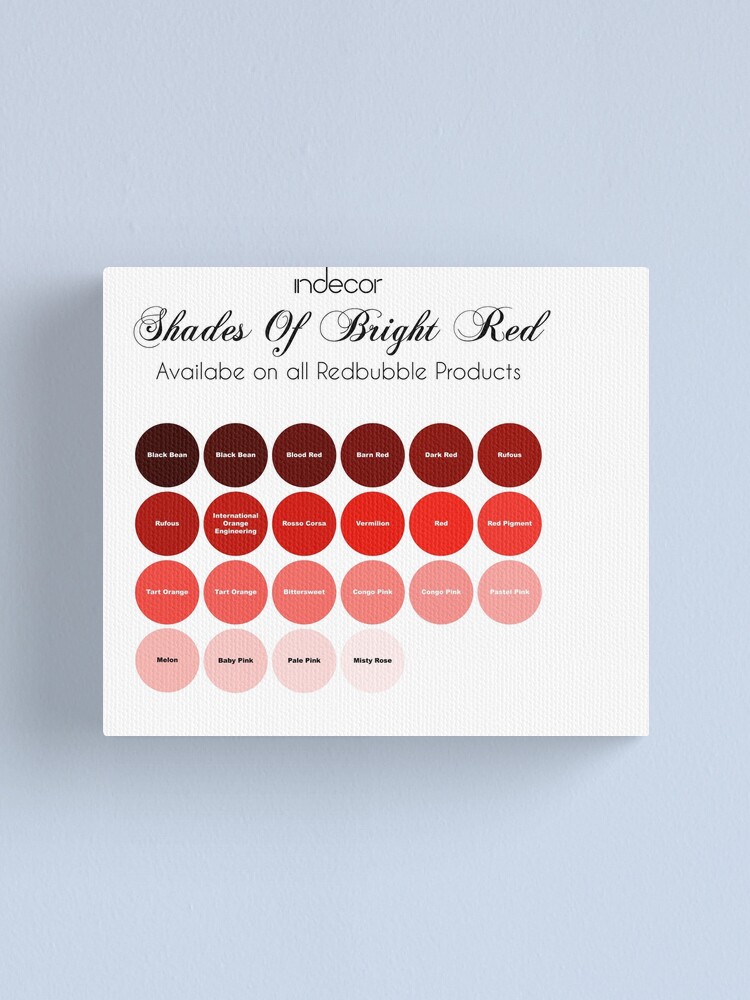 Lienzo «Paleta de colores sólidos rojo brillante | Tonos de rojo ...