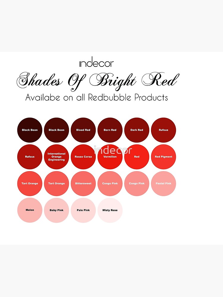 "Leuchtend rot Einfarbige Palette | Schattierungen von leuchtendem Rot ...