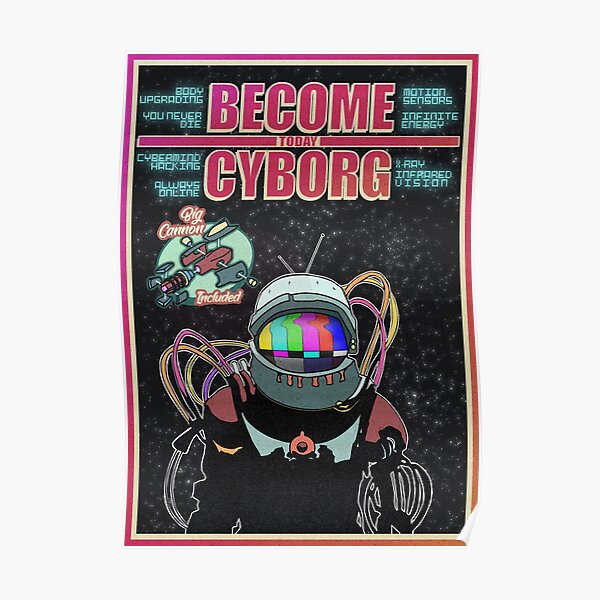 "Cyberpunk tv head astronaut " Poster by JDWalt | Redbubble