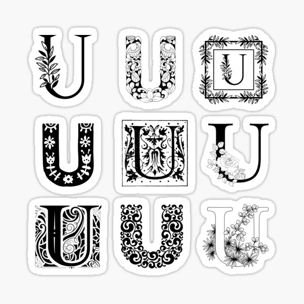 "Letter U Sticker Pack" Sticker for Sale by M-Artie | Redbubble