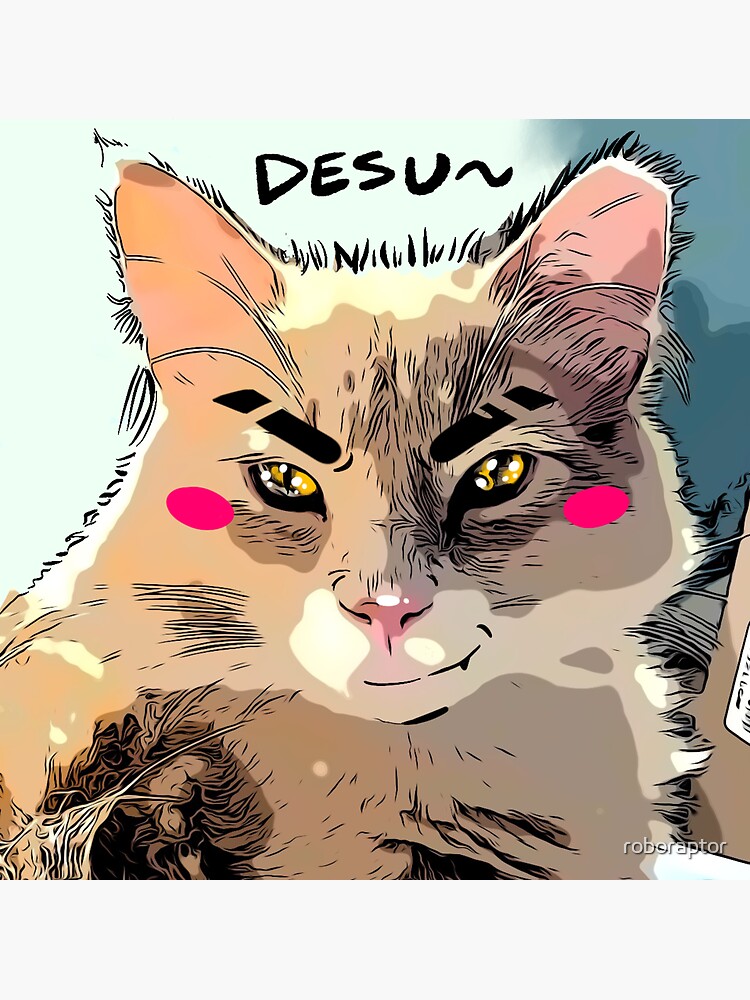 "Fluffy Muffin Cat Desu Anime Sexy Comforting" Sticker for Sale by ...