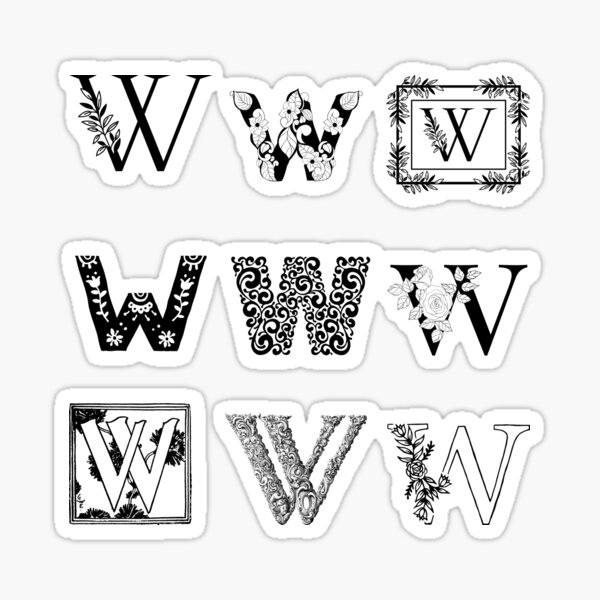 "Letter W Sticker Pack" Sticker by M-Artie | Redbubble