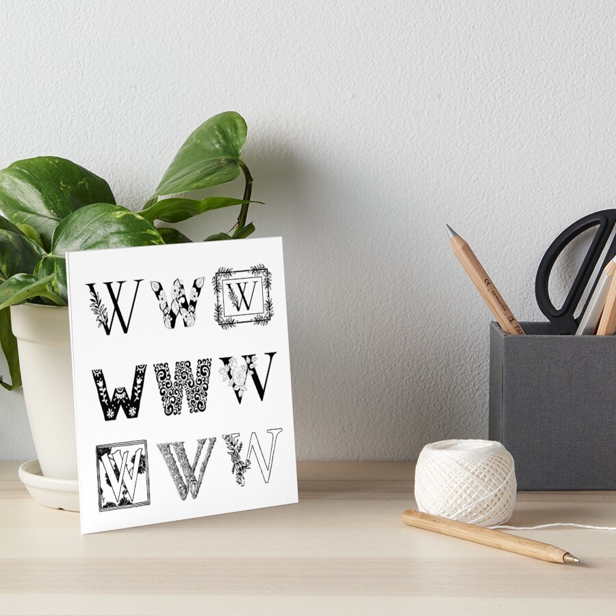 "Letter W Sticker Pack" Art Board Print for Sale by M-Artie | Redbubble