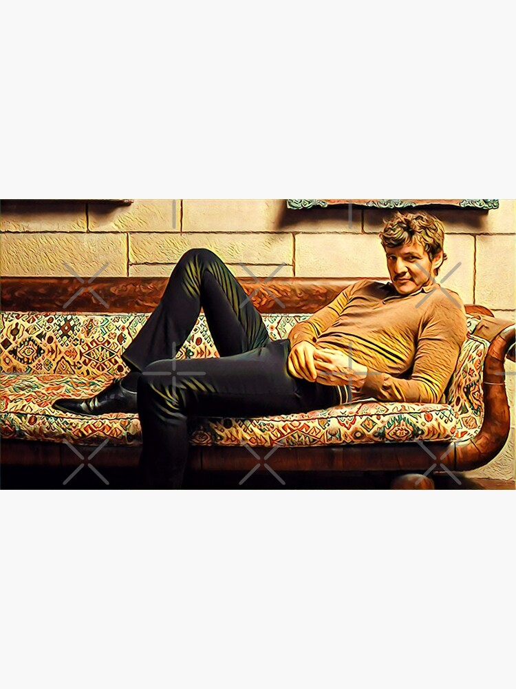 "Pedro Pascal In Lounge Chair Seductive Digital Art" Sticker by ecdato ...