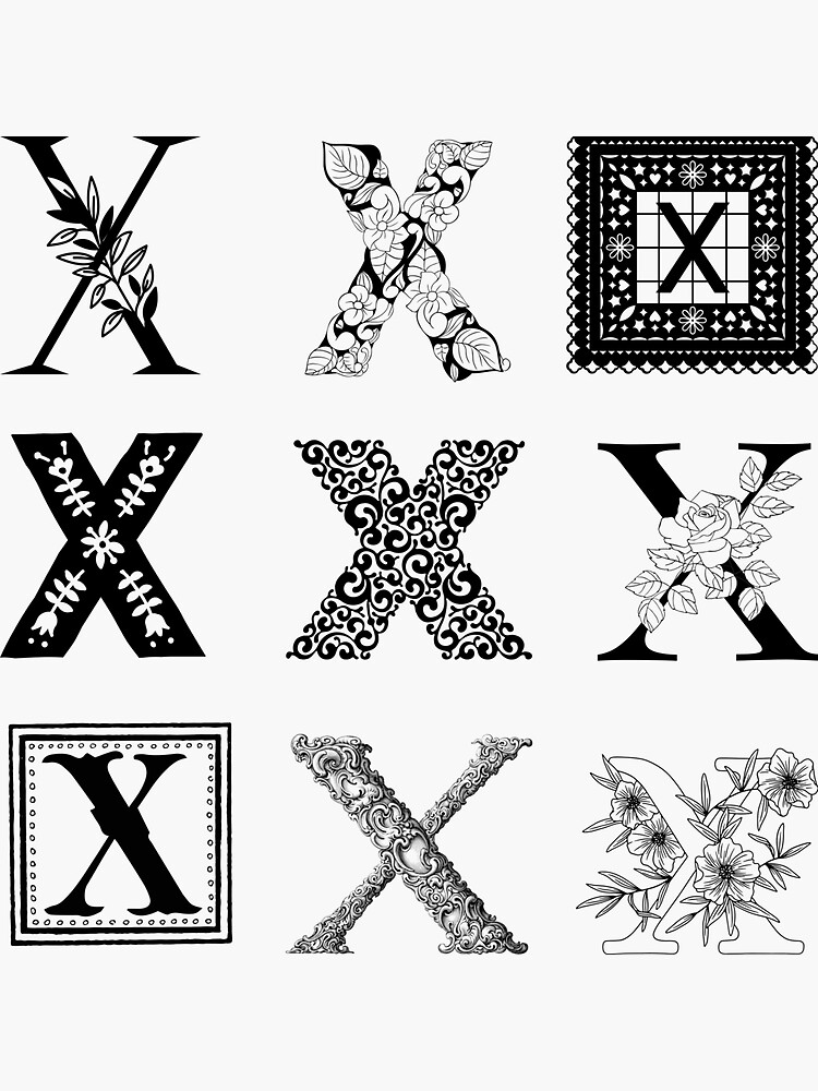 "Letter X Sticker Pack" Sticker by M-Artie | Redbubble