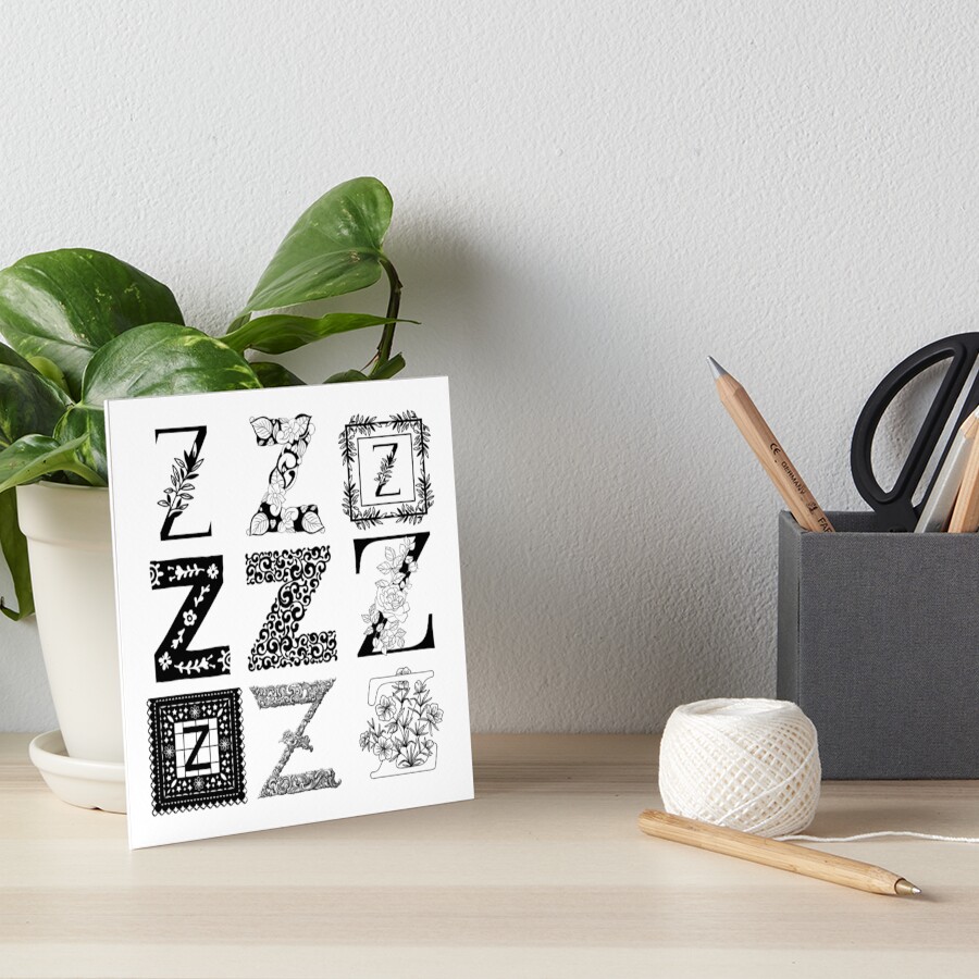 "Letter Z Sticker Pack" Art Board Print by M-Artie | Redbubble