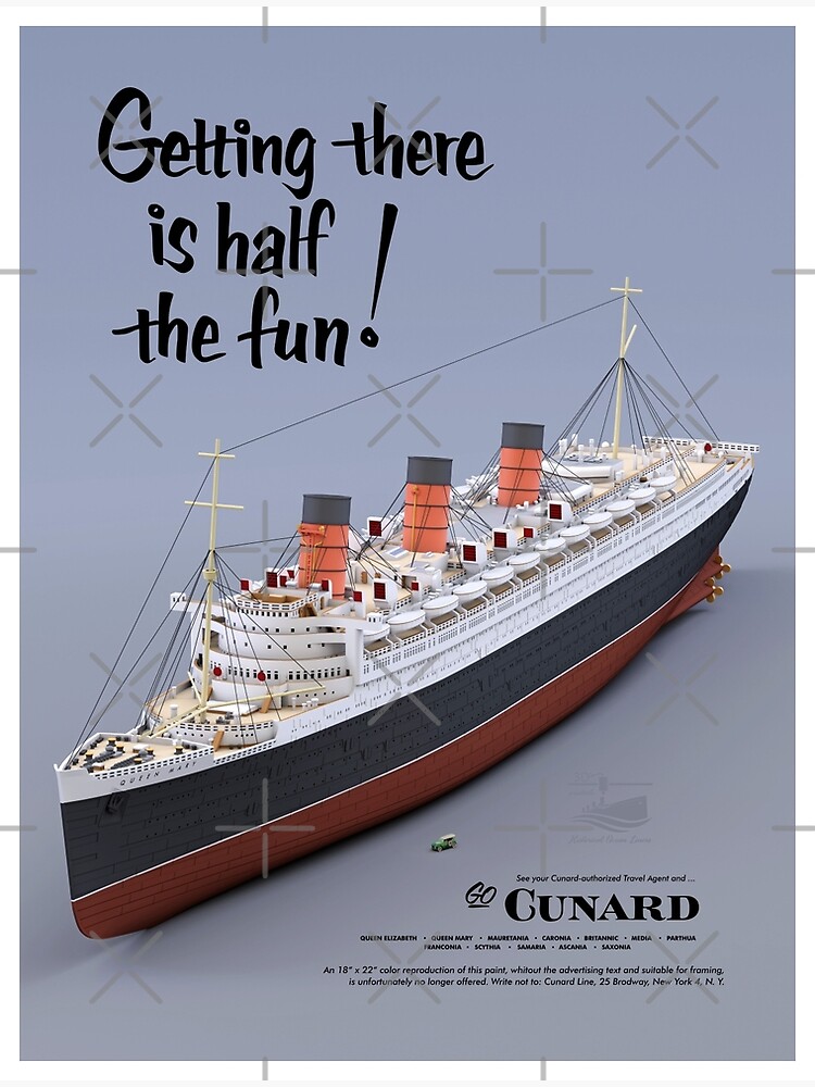 "RMS Queen Mary - Cunard Line (fictional poster)" Poster for Sale by ...