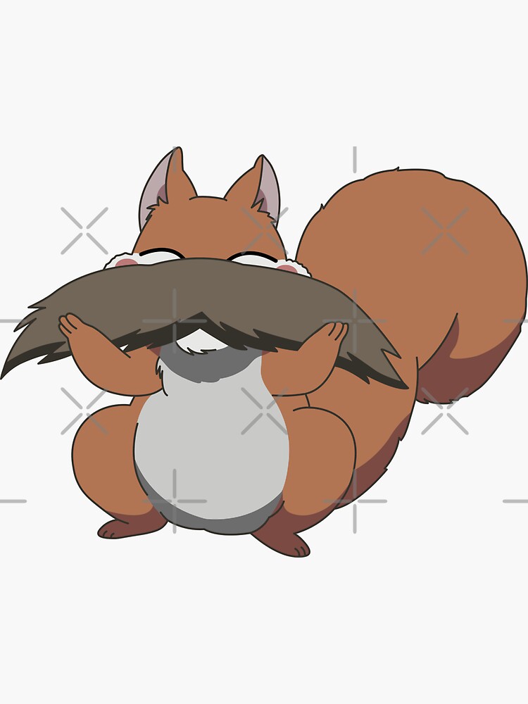 "Ao the Squirrel with a Moustache" Sticker for Sale by KinkyKaiju ...
