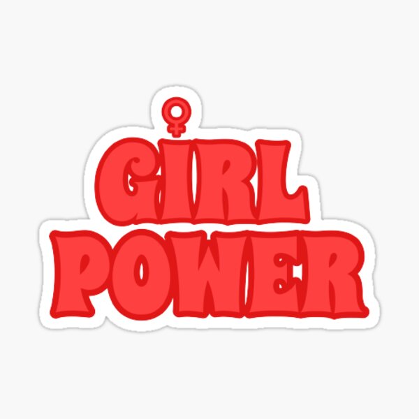 "Girl Power in red" Sticker by CristalArts | Redbubble