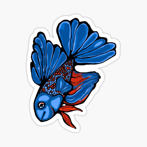 "Fighting Fish" Sticker for Sale by MIKAYLAKATE | Redbubble