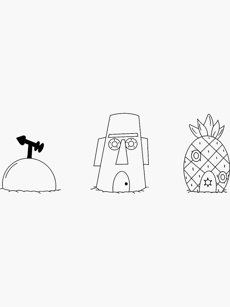"Spongebob House Minimalist Shirt" Sticker by annessadesign | Redbubble