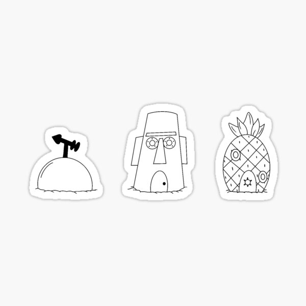"Spongebob House Minimalist Shirt" Sticker by annessadesign | Redbubble
