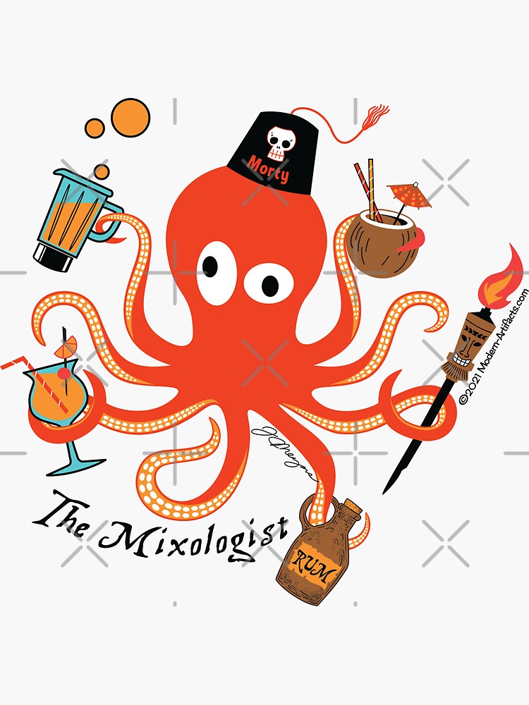 "MORTY THE MIXOLOGIST" Sticker for Sale by Mod-Artifacts | Redbubble