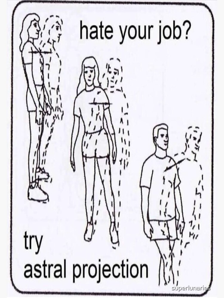 "Astral Projection Meme" Sticker for Sale by superlunaries | Redbubble