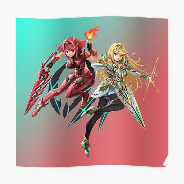 "Pyra & Mythra Smash Ultimate Artwork" Poster for Sale by TheSmashStash ...