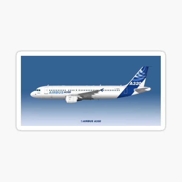 "Airbus A320 with Winglets - Blue Version" Sticker for Sale by ...