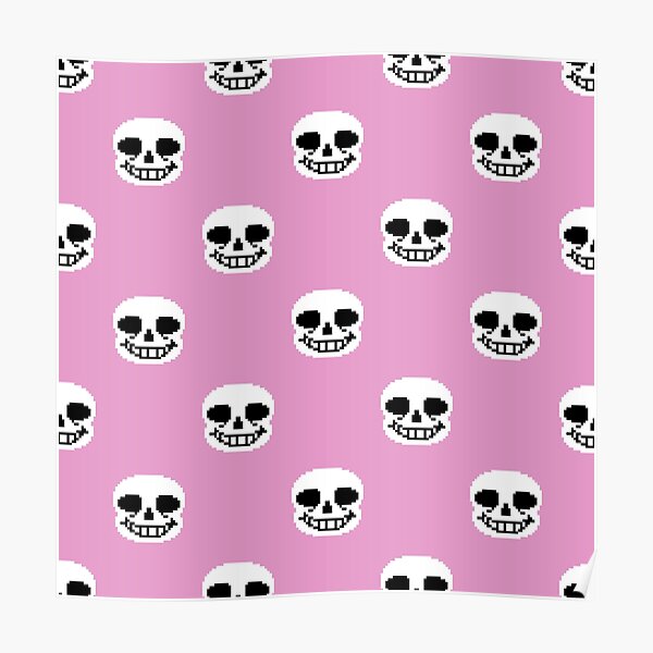 "Undertale Sans Pattern - Pastel Pink" Poster by sophjade | Redbubble