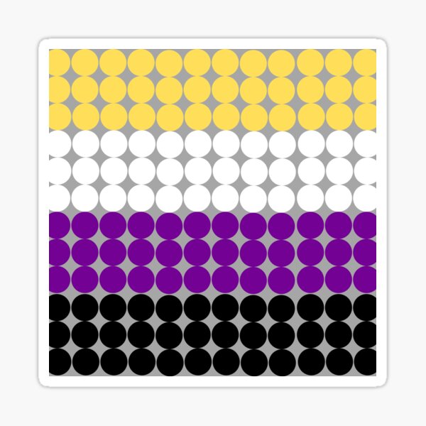 "Pride Flag Dots - Non-binary" Sticker by thesassypanda | Redbubble