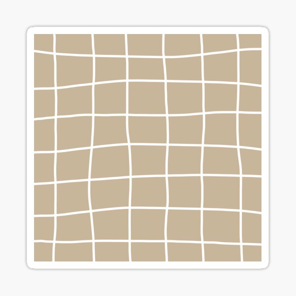 "Large Hand Drawn Grid (white/tan)" Sticker for Sale by designminds ...