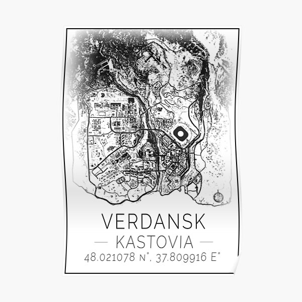 "Verdansk Map Poster " Poster for Sale by PotatoGear | Redbubble