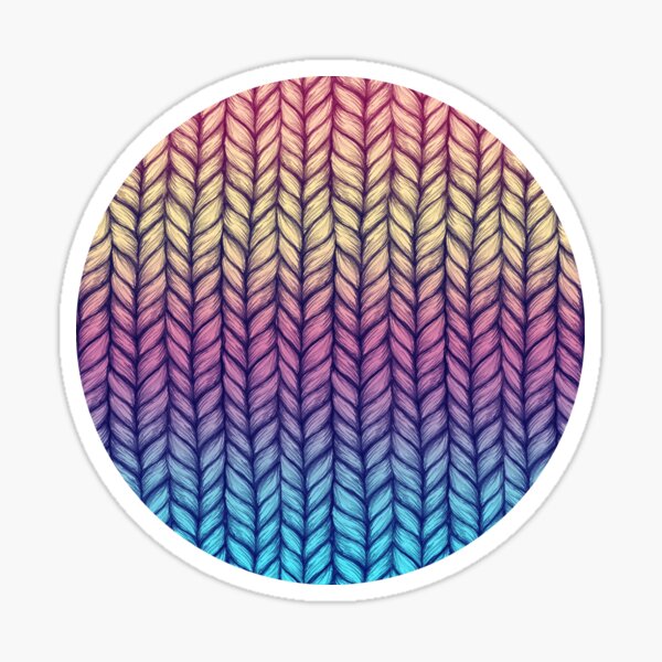"Rainbow Gradient Chunky Knit Pattern" Sticker by micklyn | Redbubble