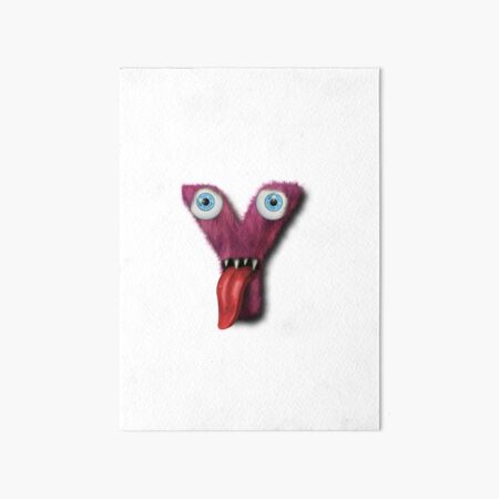 "Cute Monster Letter Y Alphabet Print Sticker" Art Board Print by ...