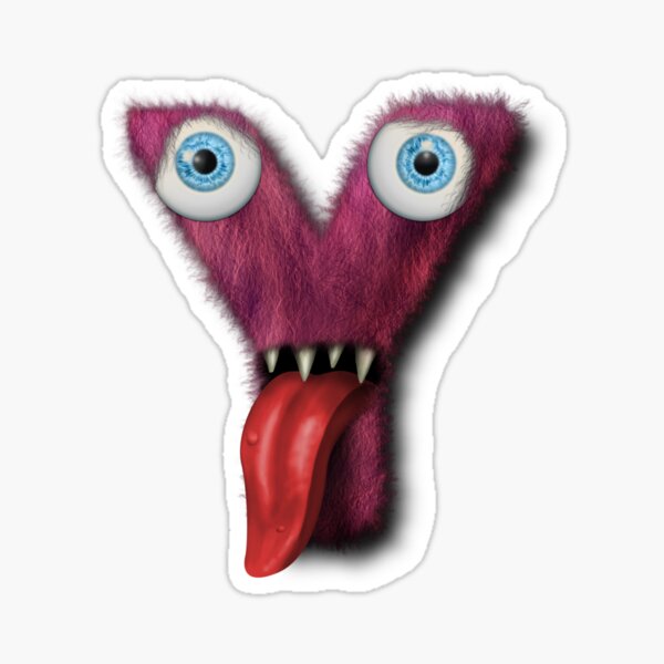 "Cute Monster Letter Y Alphabet Print Sticker" Sticker for Sale by ...