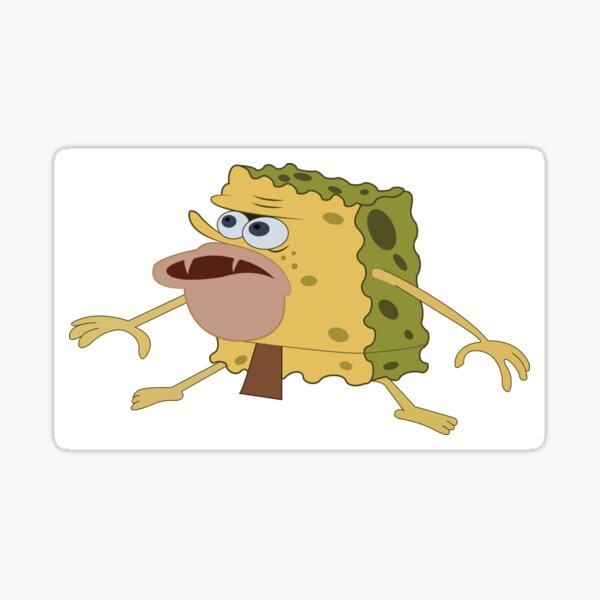"Caveman Spongebob" Sticker by Joshamawaka | Redbubble