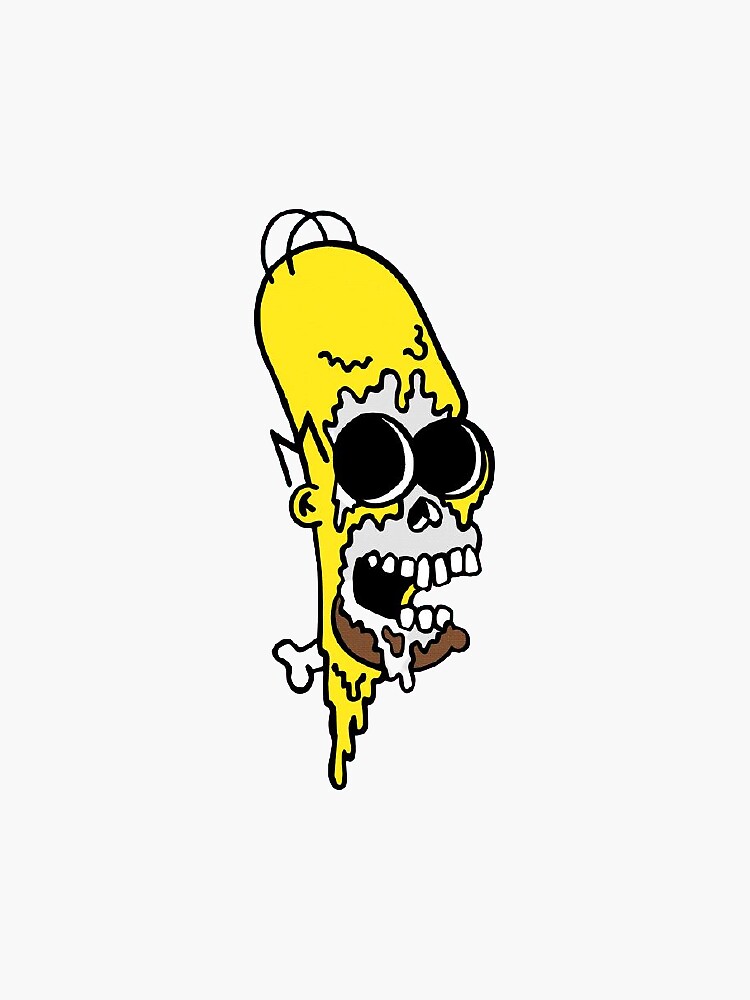 Pegatina «Homer Simpson Dead Skeleton Derritiéndose» de BuyFromHere ...