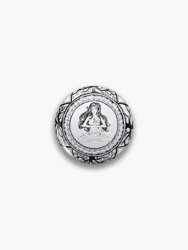 "Divine Feminine And Tree Of Life Mandala" Pin for Sale by Andjela ...