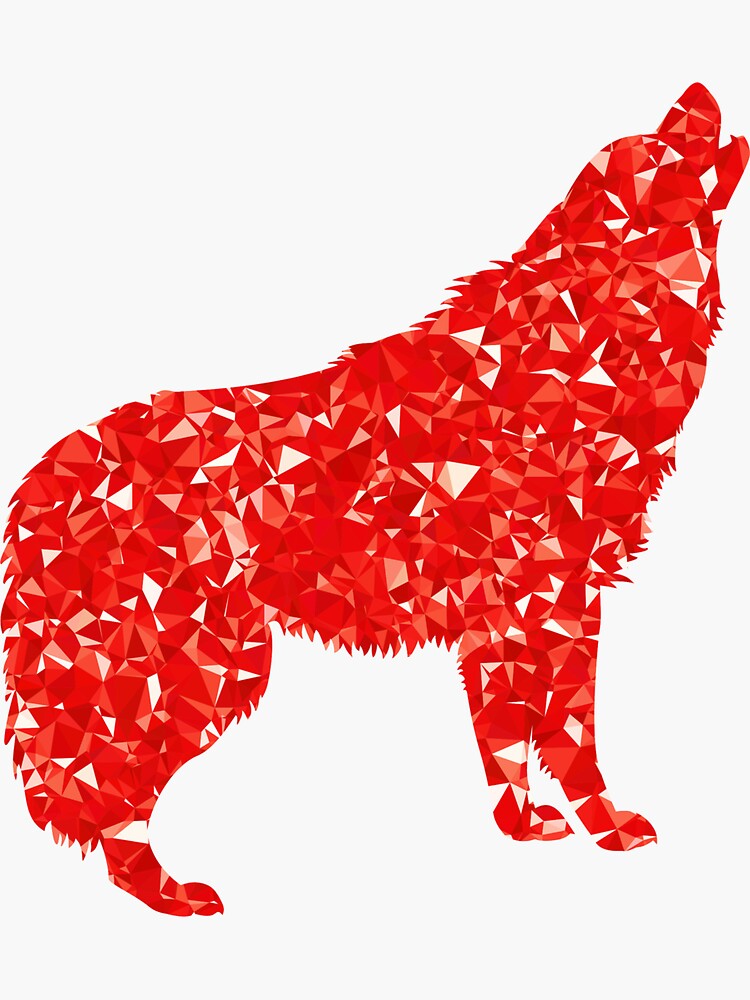 "Ruby Howling Wolf" Sticker for Sale by WowAllinOne | Redbubble