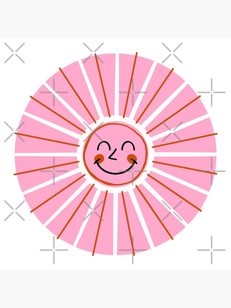 "Boho Pink Sun Smile Retro 70s" Photographic Print for Sale by ...