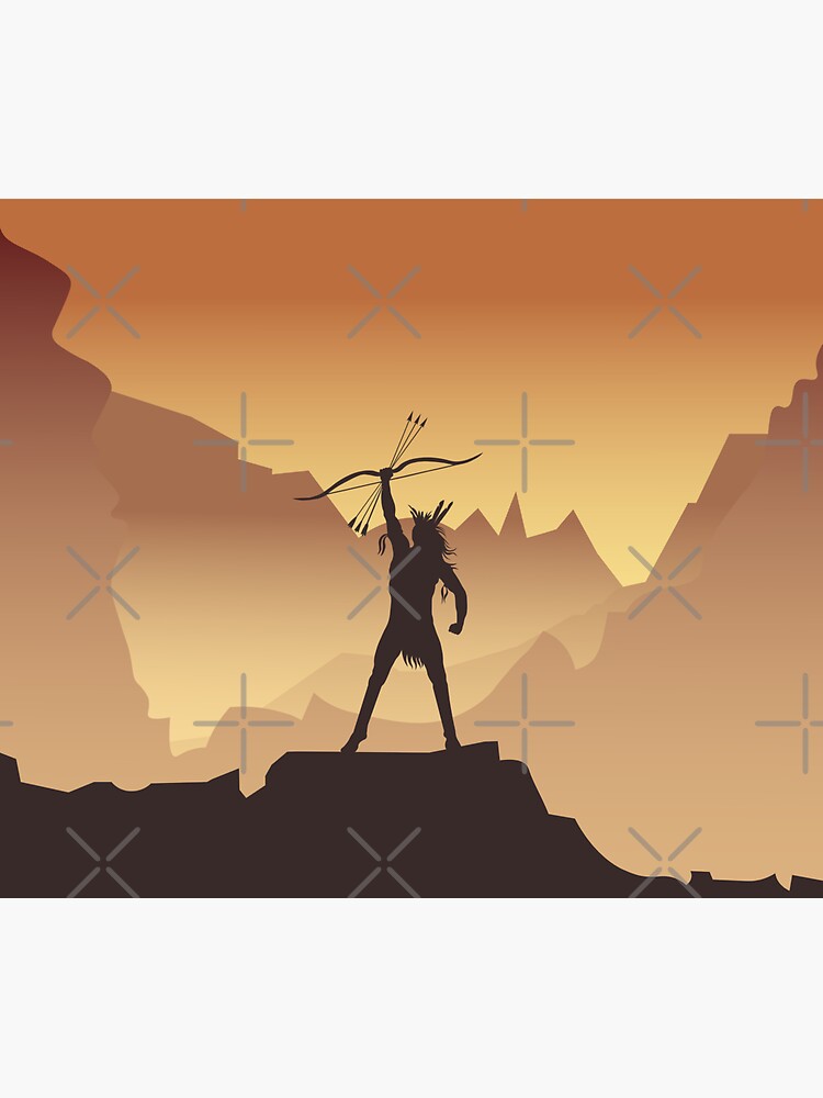 "Native American Warrior Silhouette - large format" Sticker for Sale by ...