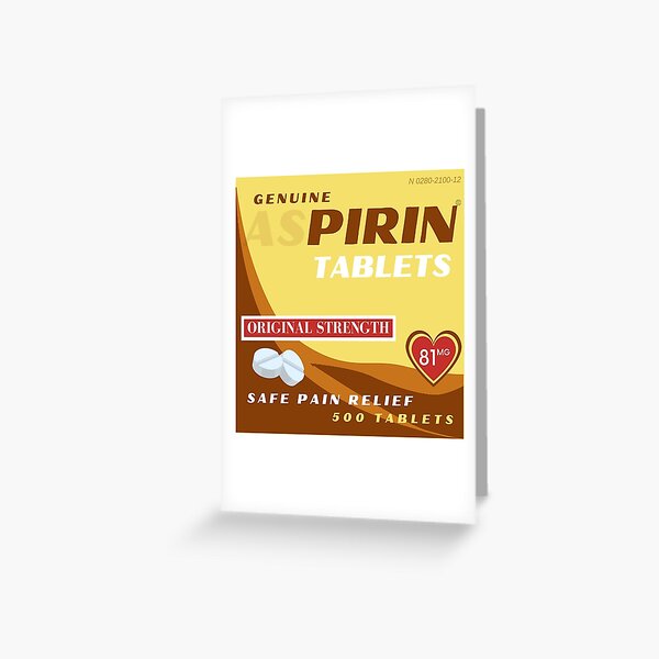 "PIRIN TABLETS" Greeting Card for Sale by Proptologist | Redbubble