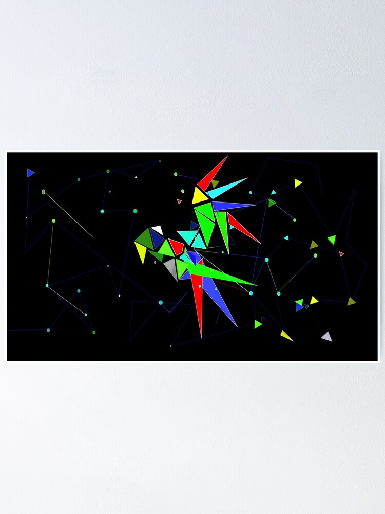 "parrot wallpaper anime triangles" Poster by parrotgaming | Redbubble