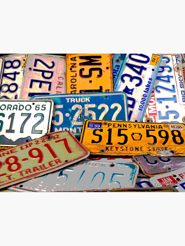 "License Plate Poster" Sticker for Sale by tvlgoddess | Redbubble