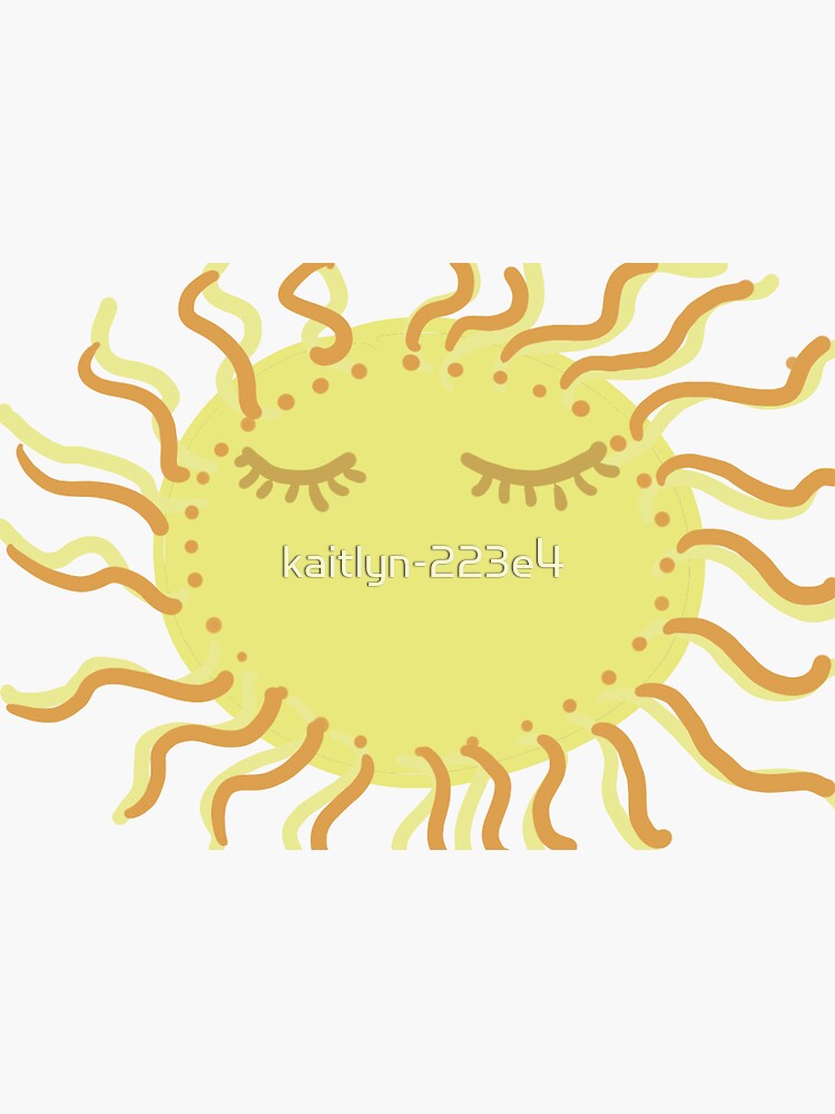 "Yellow sun with eyelashes" Sticker for Sale by kaitlyn-223e4 | Redbubble