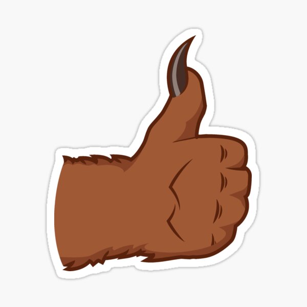 "Werewolf Beast Thumbs Up Hand Gesture Wolfman Bear " Sticker for Sale ...