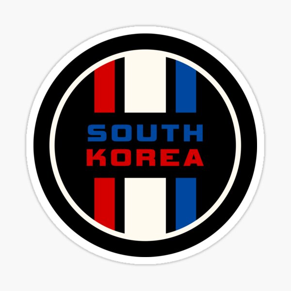 "South Korea Racing Stripes No. 3 Circle" Sticker by PEK1787 | Redbubble