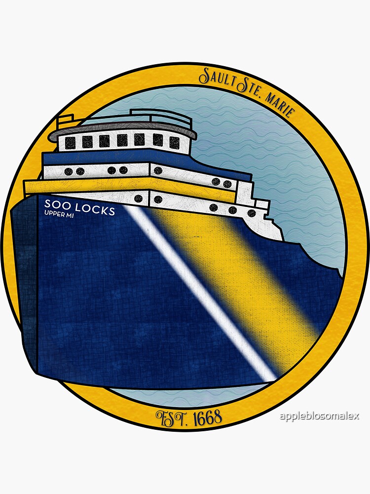 "Soo Locks Freighter" Sticker by appleblosomalex | Redbubble