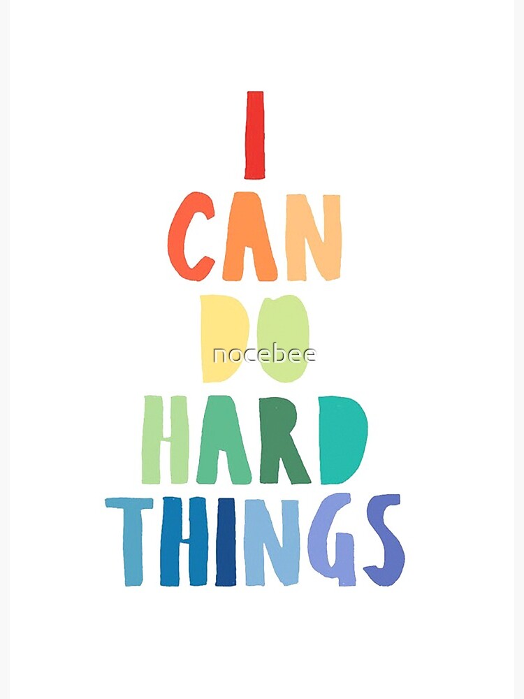 "I Can Do Hard Things, Printable Wall Art, Inspirational Quote, Rainbow ...