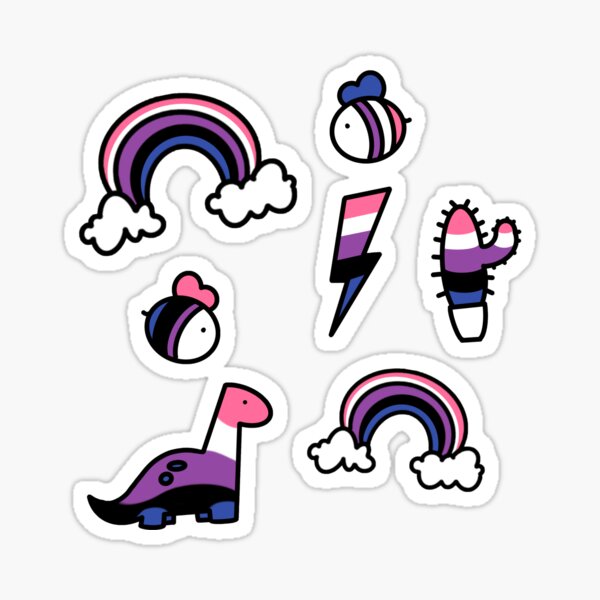"Genderfluid Collection" Sticker for Sale by beckettls | Redbubble