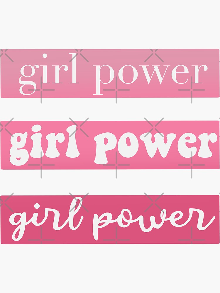 "Girl Power Set in Pink" Sticker by lovelyliaa | Redbubble
