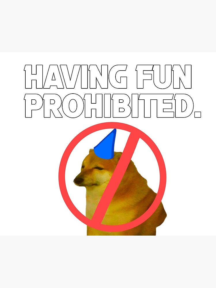 "Having fun prohibited - white text" Poster by raphaelserrado | Redbubble