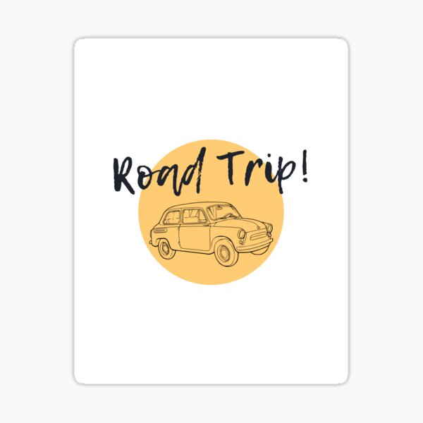 "Road trip" Sticker by MGVintage | Redbubble